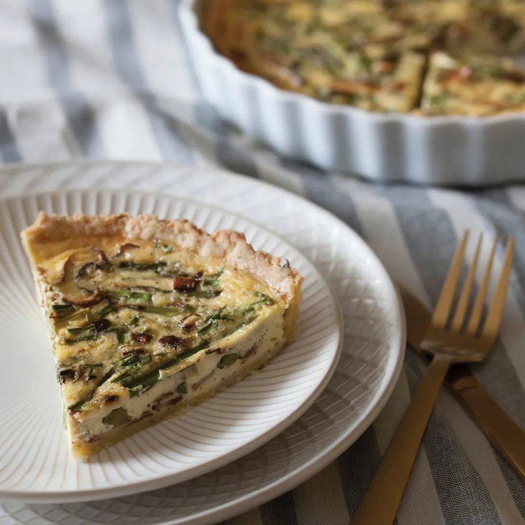 Mushroom & Asparagus Quiche – The Spice & Tea Exchange