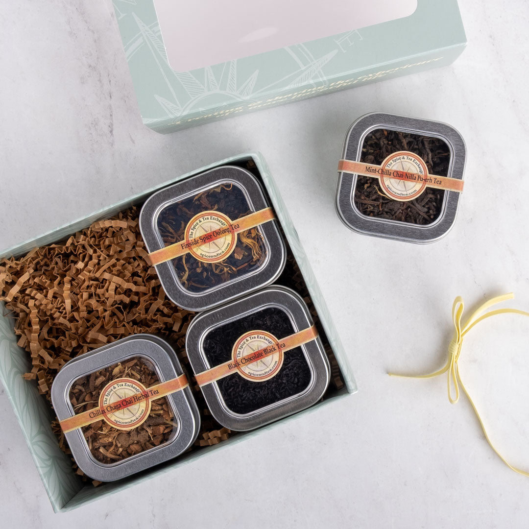 A Hug in a Mug 4 Tin Gift Box – The Spice & Tea Exchange